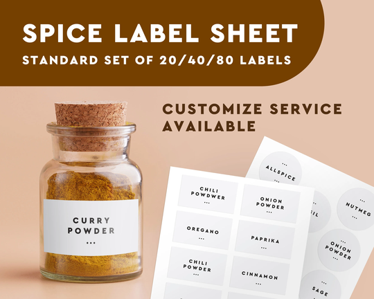 Buy Spice Label Sheet With Standard Set Of 20/40/80 Labels | Custom ...