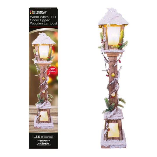 Buy 85cm LED Snow Tipped Wood Lamp Post online | Jeelabs.com