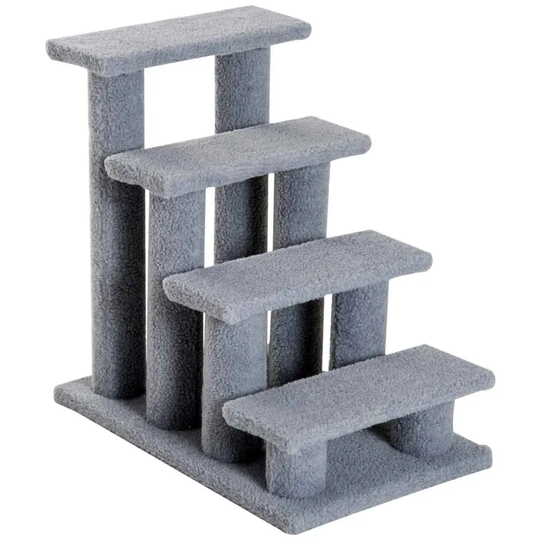Buy PawHut 4 Wooden Safety Pet Stairs - Animal Ladder - Portable Indoor ...