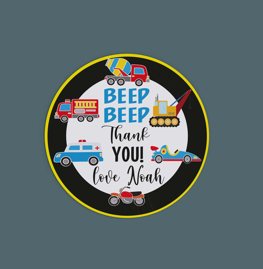 Buy Beep Thank You Party Favor Stickers Birthday You Gift online