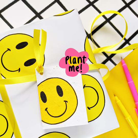 Buy Seed Paper Gift Tag Smiley Face, Wildflowers, Plantable, Birthday ...
