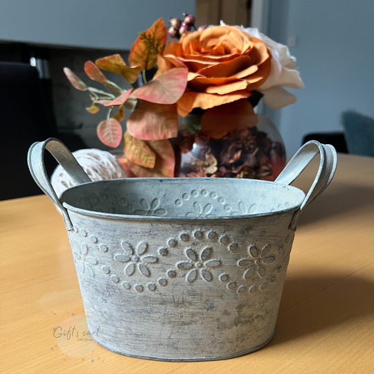 Buy Metal Pots Planters Grey Garden Outdoor Vintage Old English Period ...