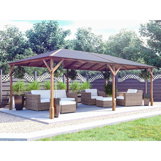 Buy Dunster House Ltd. - Wooden Gazebo Utopia 630 6m x 3m - Heavy Duty ...