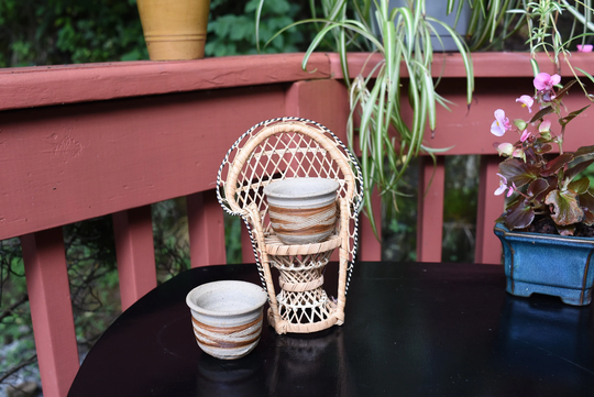 Buy Mini Wicker Chair & Planters/With Handcrafter Pots/ online