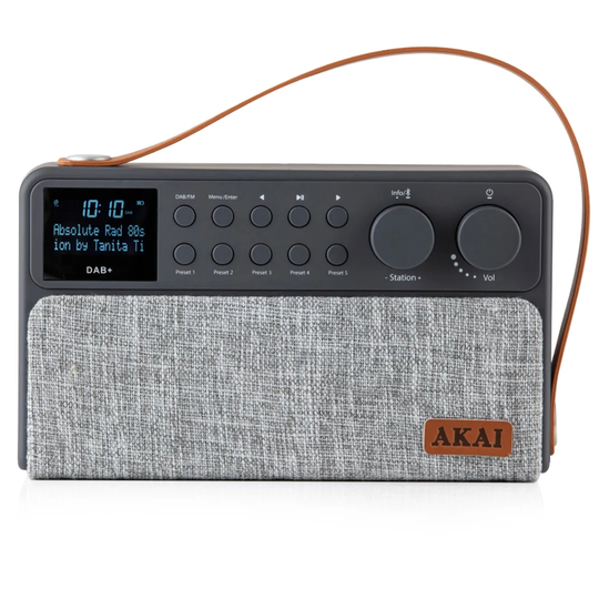 Buy AKAI Rechargeable DAB+ Radio - Grey online | Jedsound.com
