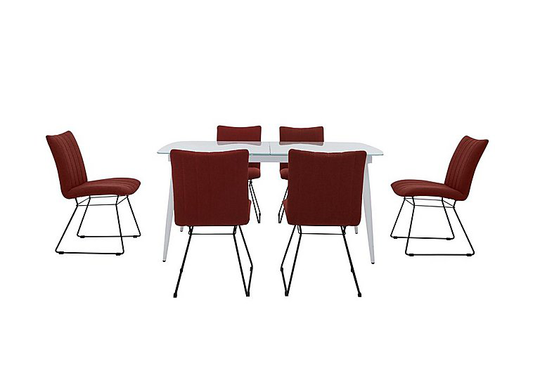 Buy Ace Large Extending Dining Table and 6 Chairs - Orange online