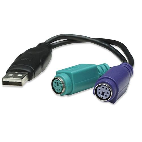 Buy Manhattan USB-A to PS/2 Converter cable 15cm Male to Female Black ...