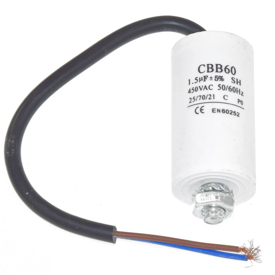 Buy Universal 1.5UF Capacitor with 19cm Cable Connectors online