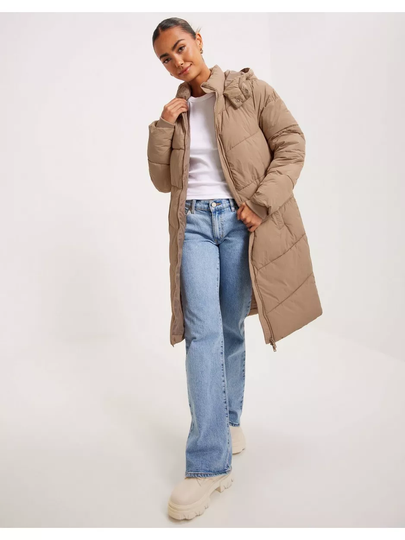 Osta Pieces Pcjamilla Long Puffer Jacket Noos B Silver Mink Netistä