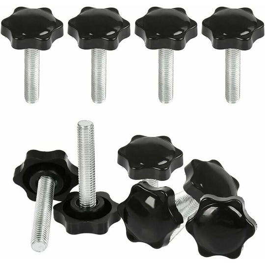 Buy 10Pcs Clamp Knobs M8 x 40mm Knurled Head Screw, Threaded Hand Knob ...