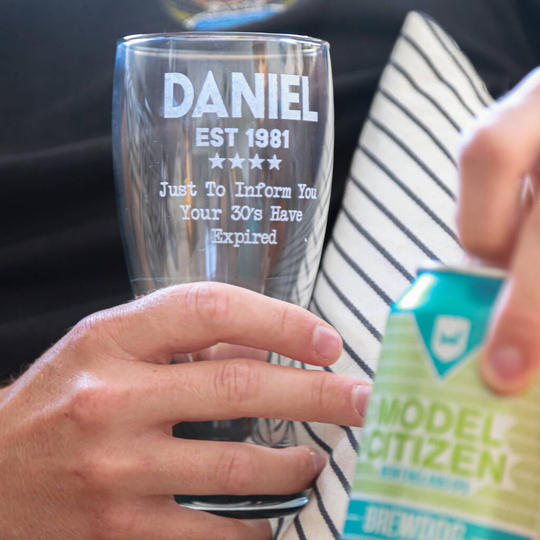 Buy Personalised Year Beer Glass online