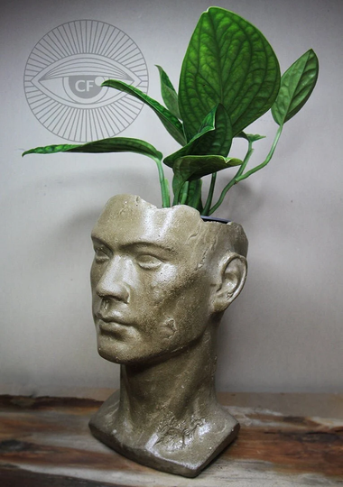 Buy Head Flower Pot, Men Sculpture - Concrete Handmade Planter Online