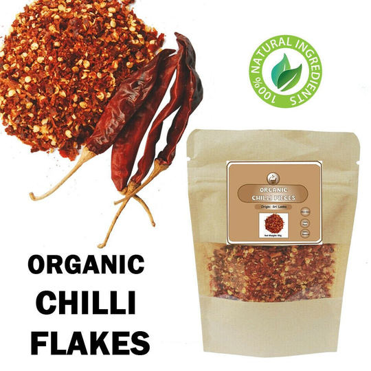 Buy Organic Dried Crushed Red Chilli Flakes & Whole Pods Ceylon Best ...
