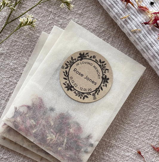 Buy Personalised Remembrance Seed Packets | in Loving Memory Funeral ...