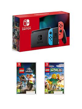 Buy Nintendo Switch Neon Console With Lego Jurassic World & Lego Worlds ...