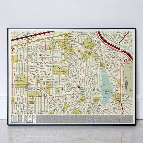 Buy Film Map Art Print online | Technium.co.uk