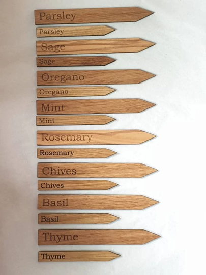 Buy Large Herb/Seedling Sign Made From Oak Online