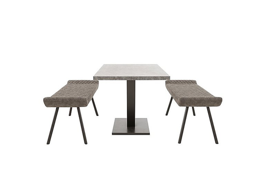 Buy Rocket Dining Table with 2 Faux Leather Low Benches Dining Set online