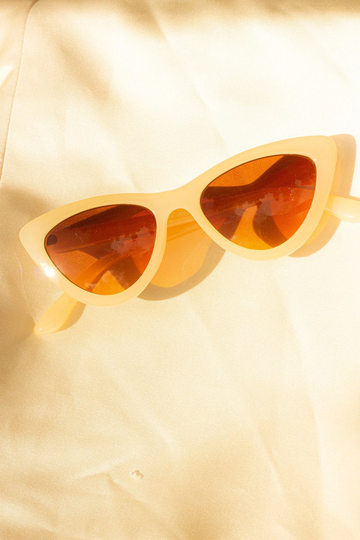 Buy Matte Cream Deep Mini Cat Eye Sunglasses online