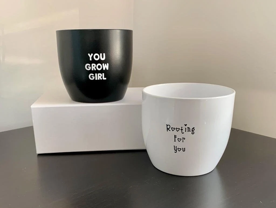 Buy Personalised Ceramic Slogan Plant Pots | Various Sizes Online