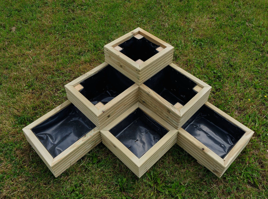 Buy 3 Tiered L Shaped Corner Planter Full/ Garden/Wooden Pot Online