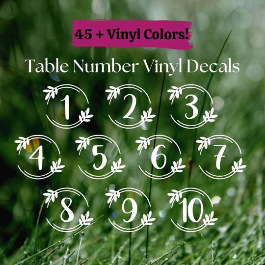 Buy Table Number Vinyl Decals, Wreath Numbers, Wedding Seating Plan Stickers, Stickers online
