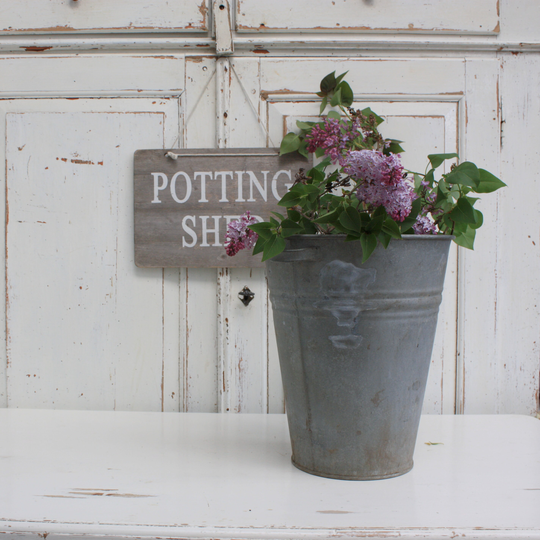 Buy Old Zinc Metal Florist Bucket, Vintage Wedding Flower Planter ...