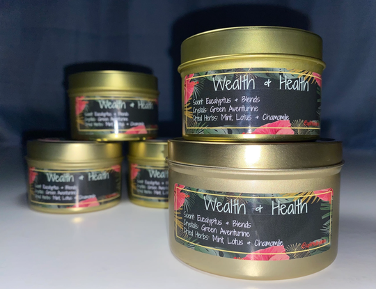Buy Wealth & Health Herbal Candles | Healing Self Care Container Thank ...