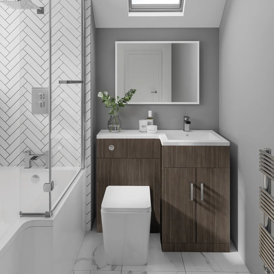 Buy L Shape 105mm Combined Vanity Unit with Toilet Included online