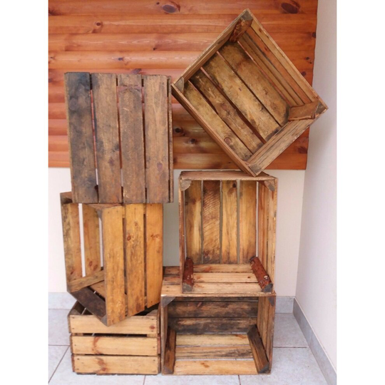 Buy (6 Crates) 2-24 Wooden Crate Fruit Apple Box Vintage Home Online