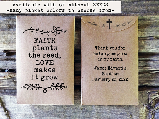 Buy Christian Baby Shower Seed Packet Favor. Faith Plants The Custom ...