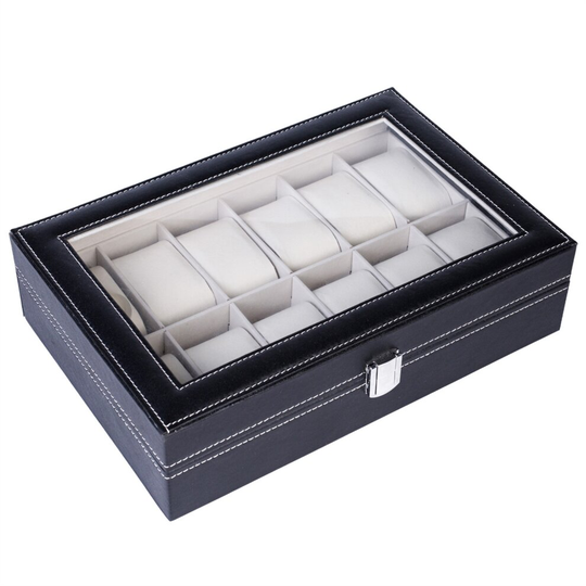 Buy 12 Compartments Top-level Opening Style Leather Watch Collection ...
