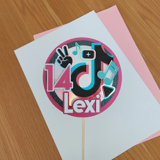 Buy Tik Tok Cake Topper | Personalised 3D Themed Birthday Toppers online