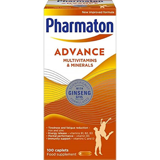 Buy Pharmaton Advance Multivitamins & Minerals - 100 Caplets Online