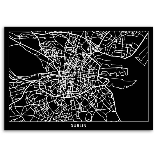 Buy Canvas Print Dublin City Map online | Jeelabs.com