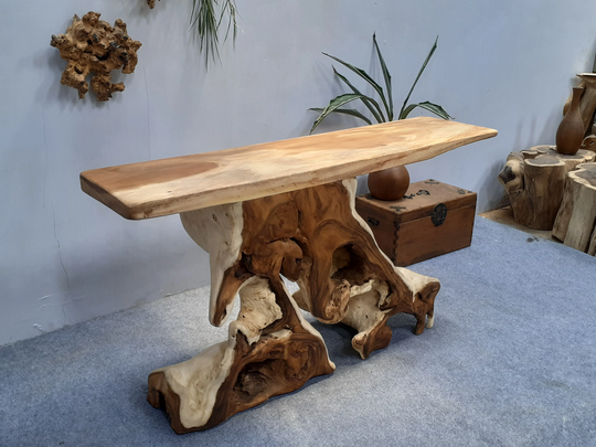 Buy Golden Acacia Entryway Table - Natural Console Narrow online