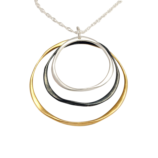 Buy Tri Tone Organic Circles Pendant Online