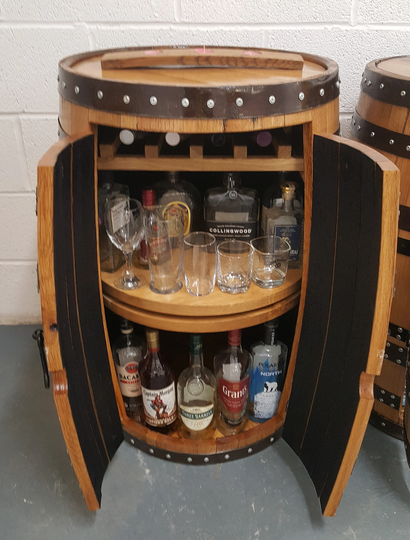 Buy Whisky Barrel-Bar_ Rotating Shelf + Rack _Whisky Oak Barrel Cabinet ...