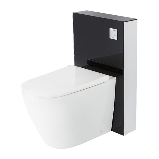 Buy Milano - Arca - Black 504mm Bathroom Toilet wc Unit with Back to ...