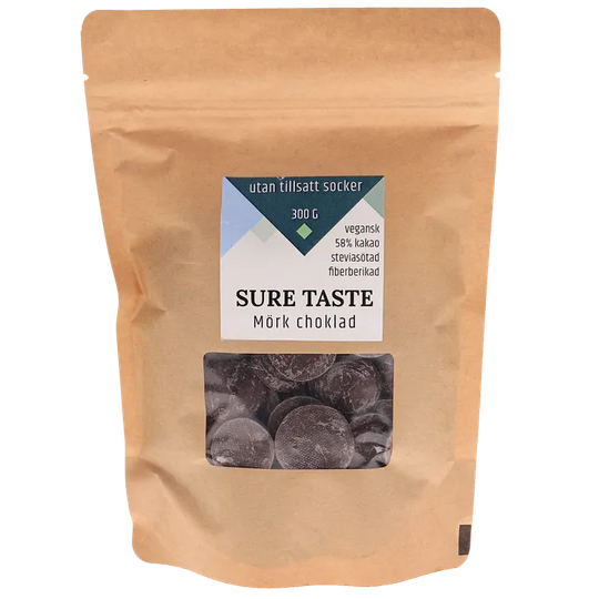 Köp Sure Taste Chokladpellets Mörk Choklad Steviasötad