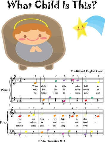 Buy What Child Is This Easy Elementary Piano Sheet Music with Colored ...