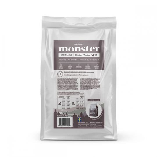 Köp Monster Dog Adult All Breeds Sterilized Chicken & Turkey (2 kg)
