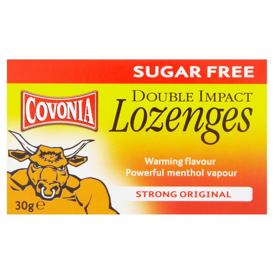 Buy Covonia Double Action Cough Sugar Free Lozenges Strong Original 30G ...