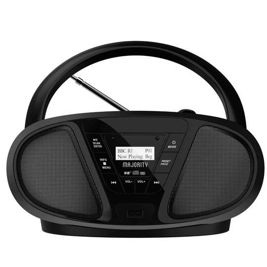 Buy Majority Boxworth Portable Boombox With DAB Radio Bluetooth CD USB ...