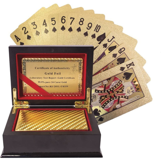 Buy Invero® Certificated 24K Pure Gold Plated Playing Cards Full Poker ...