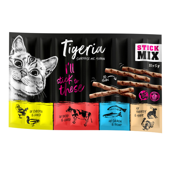 Buy Tigeria Sticks 10 x 5g - Mixed Pack 1 (Chicken & Duck, Turkey ...