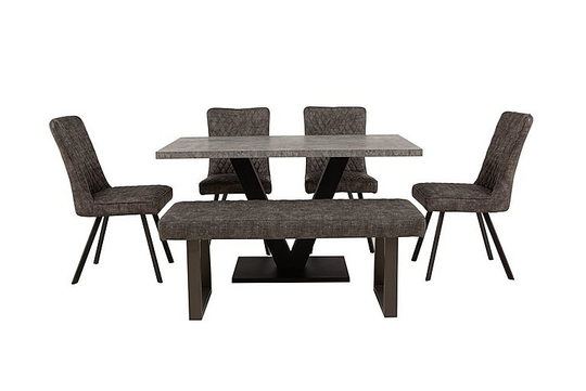 Buy Rocket Dining Table, 4 Earth Chairs and Compact Earth Low Bench ...