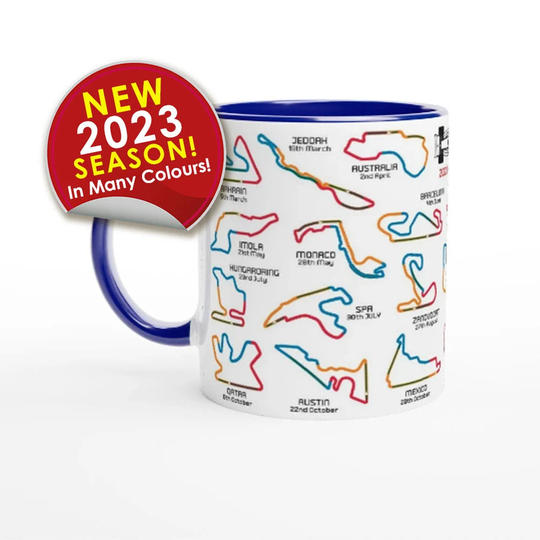 Buy 2023 Formula 1 Calendar Mugs - F1 Season Fixture All Races Online