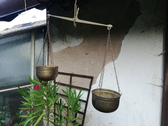 Buy Ornamental Scale Made Of Brass As A Flower Pot. Vintage From ...