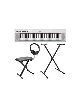 Buy Yamaha Piaggero Np12 White Electronic Keyboard With Stand, Bench ...